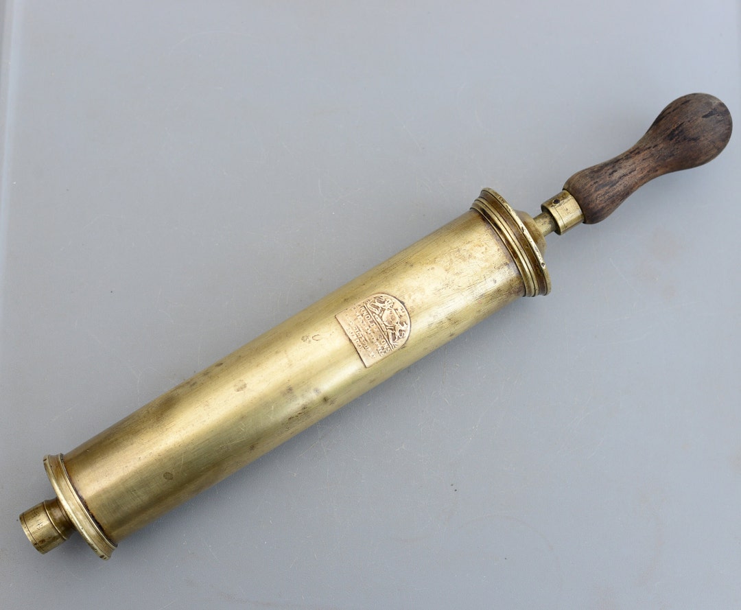 Vintage Rare ARNOLD & SONS Veterinary Large Brass Animal Syringe London ...
