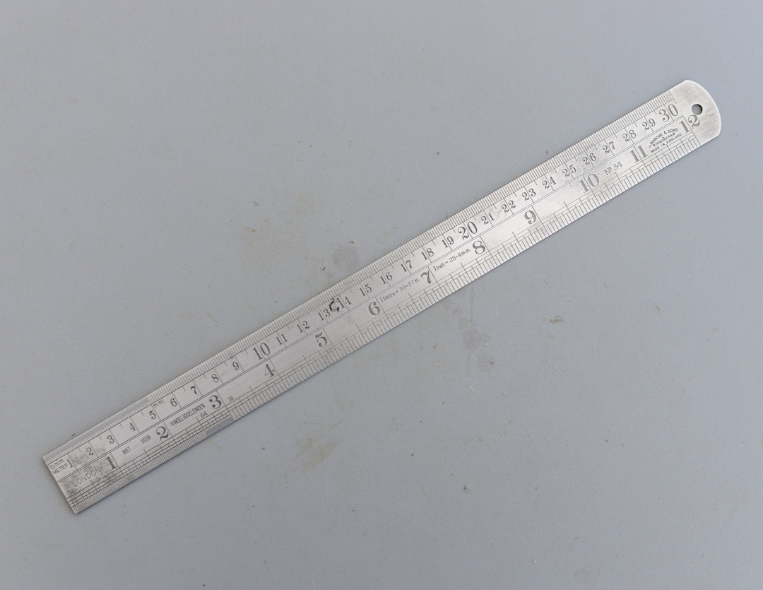 Vintage No 34 J. Rabone & Sons 12'' Steel Rule Birmingham Made in ...