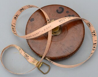 Vintage John Rabone Sons Birmingham Rigida Leather and Brass Tape Measure 100ft Etsy UK