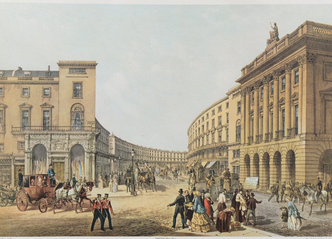 Vintage the Quadrant, Regent Street Lithograph Engraving Old Print - Etsy