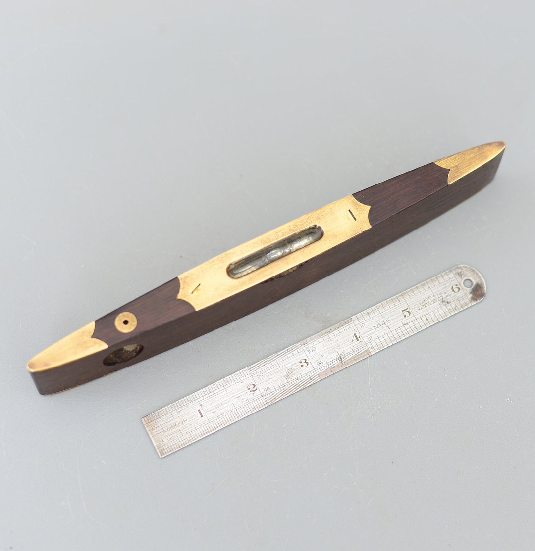 Vintage John Rabone & Sons Wood Brass Boat Spirit Level 9 Inches and ...