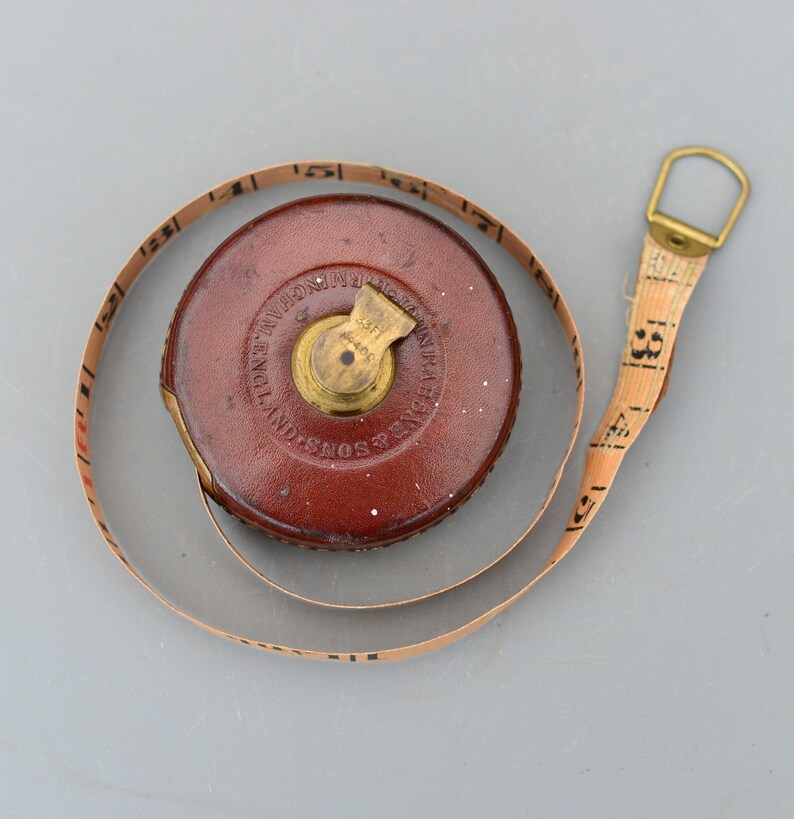 Vintage John Rabone & Sons Birmingham Leather and Brass Tape Measure ...