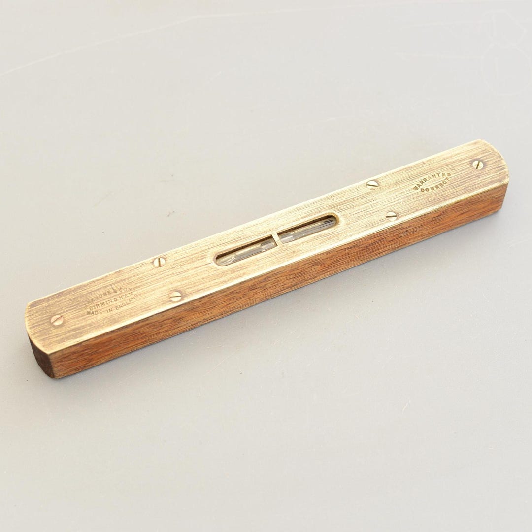 Vintage John Rabone & Sons Birmingham Wood Brass Spirit Level 10 ...