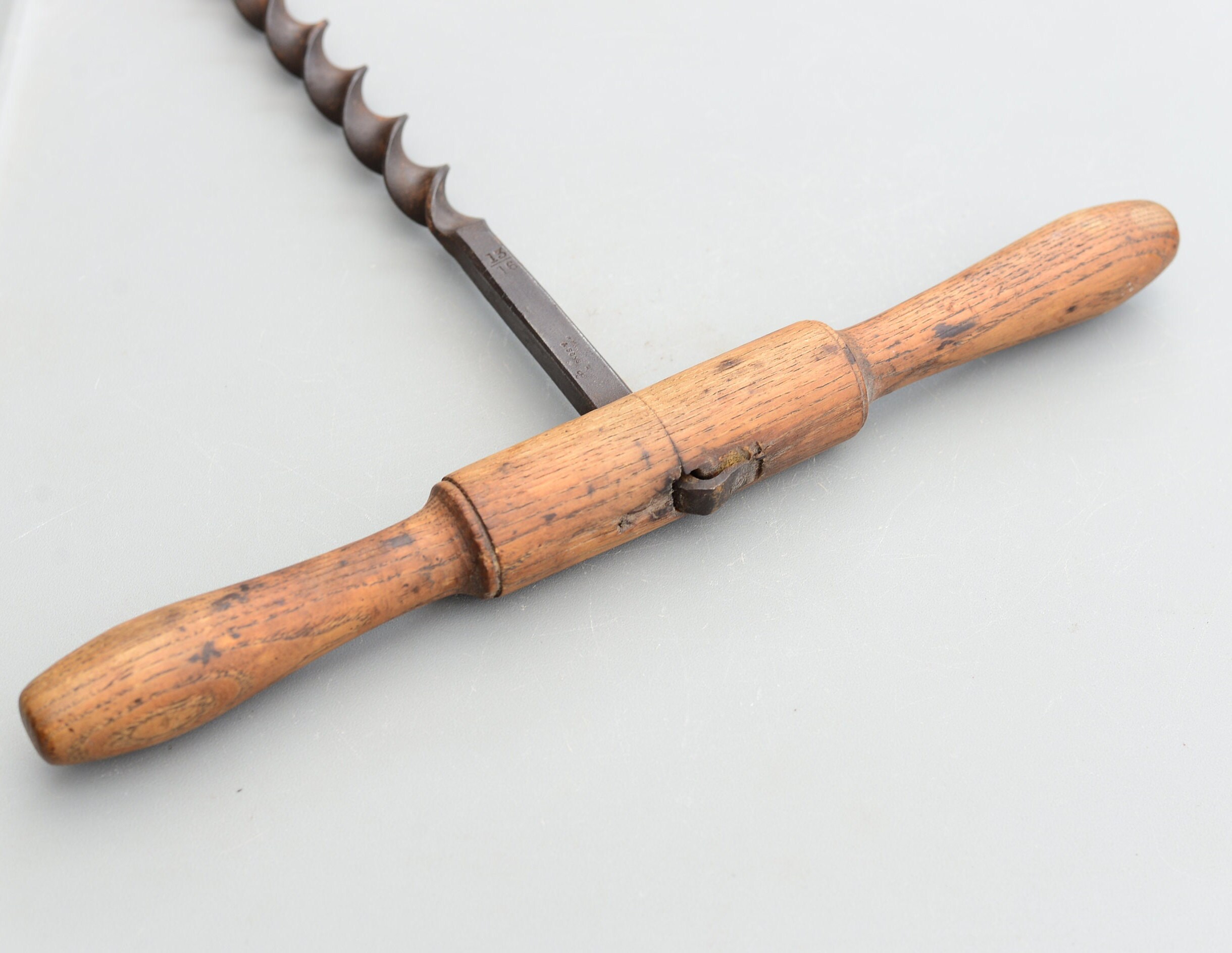 Vintage Rare W.marples & Sons Wooden Handle Large Auger Hand Drill ...