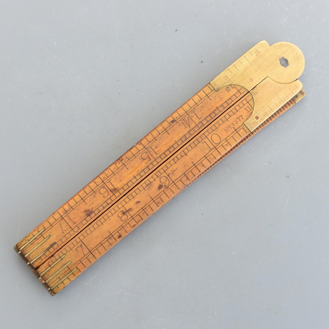 Vintage John Rabone and Sons Birmingham No 1377 Boxwood & Brass Folding ...
