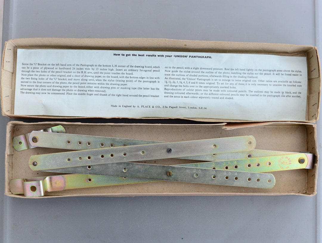 Vintage Unison Pantograph 1 1/4 to 8 Times Original Size Drawings ...