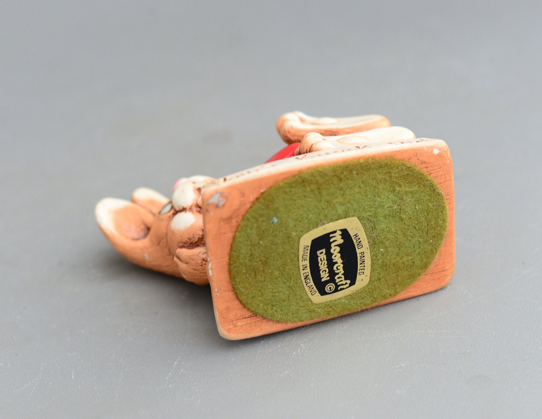 Vintage Moorcraft Rabbit Hand Painted Stonecraft Figurine your'e Knock ...