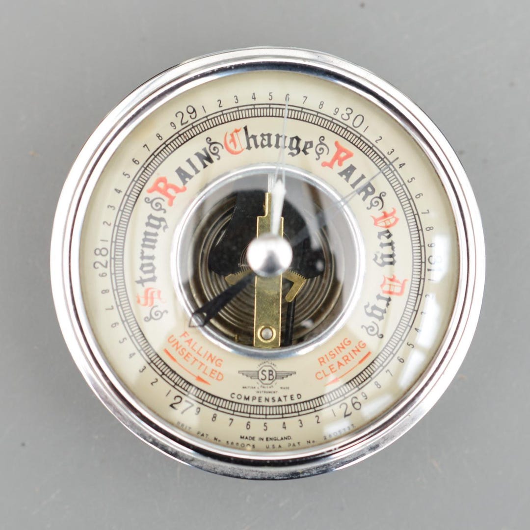 Vintage SB Compensated Aneroid Circular Barometer Made in England - Etsy