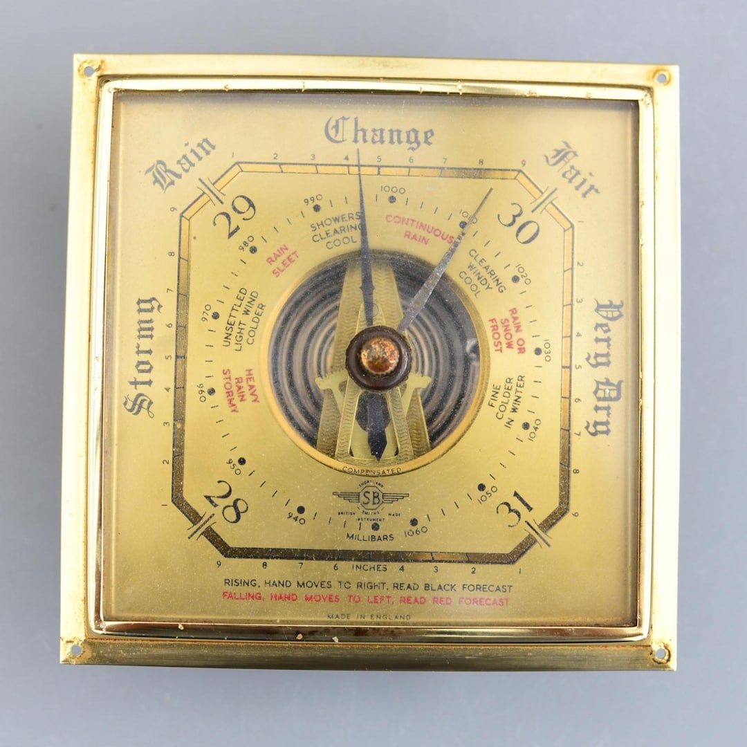 Vintage SB Smiths Shortland Compensated Aneroid Circular Barometer Made ...