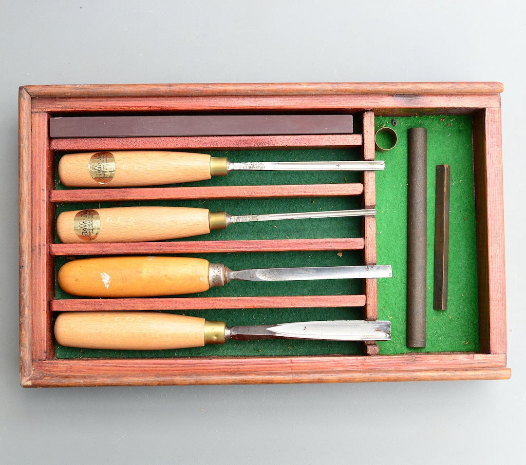 Vintage Ashley Iles England Set Gouge Carving Chisels Stone Box - Etsy