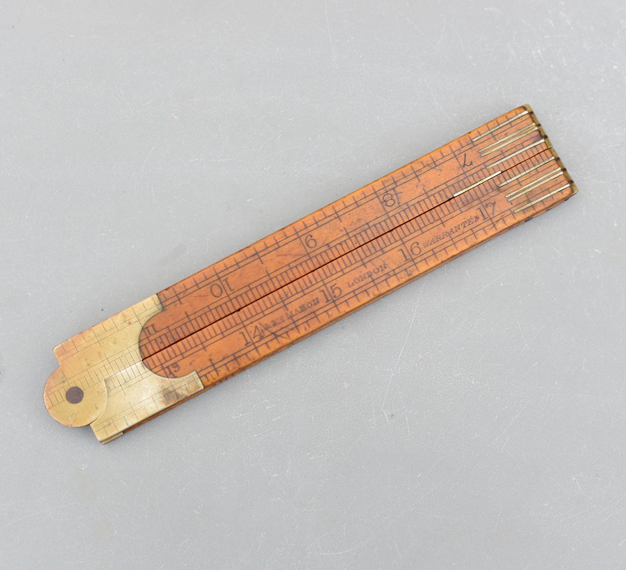 Vintage Rare J.mc MAHON London Boxwood & Brass Folding Ruler 24'' - Etsy