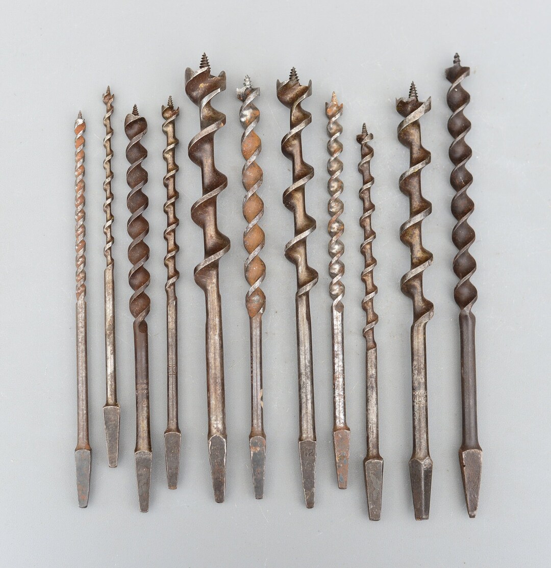 Vintage Set of 11 Auger Wood Drill Bit for Bit Brace Sheffield England ...