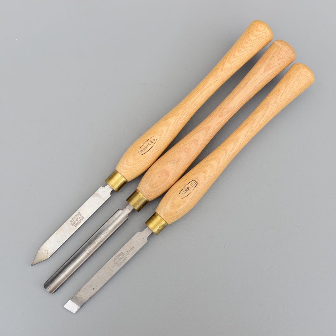 3 Vintage Marples Sheffield England Skew Spindle Parting Woodturning ...