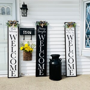 Personalized Welcome Porch Sign Entryway Family Name Sign - Etsy