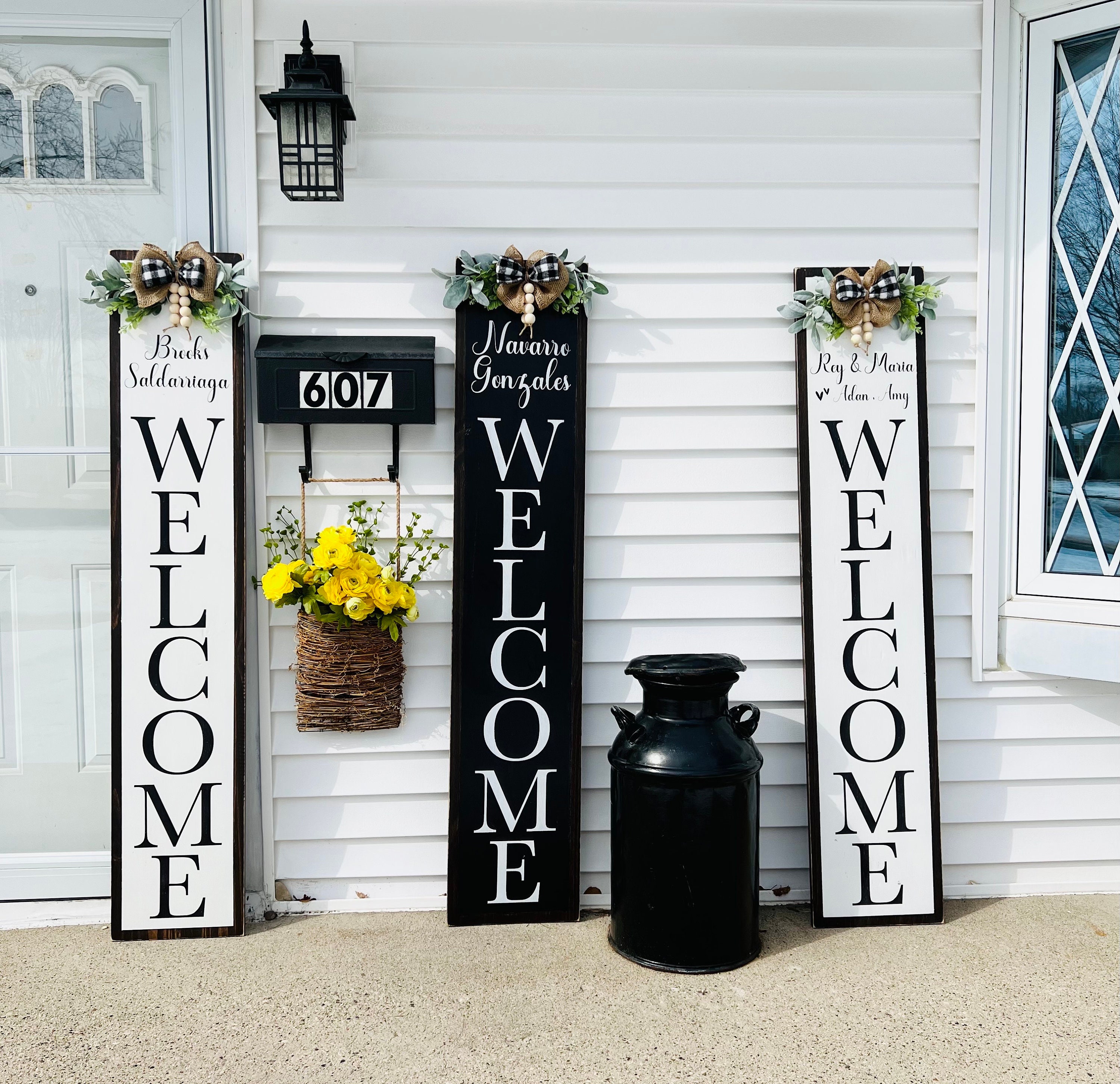Personalized Welcome Porch Sign Entryway Family Name Sign - Etsy