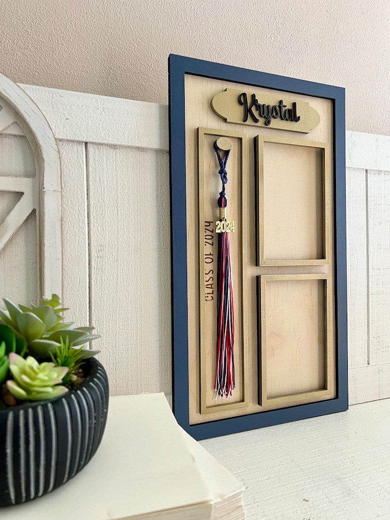 Personalized Graduation Picture Frame: Tassel & Photo Holder, Class of ...