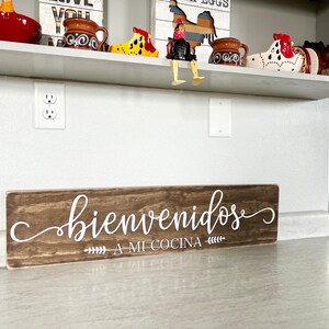 Bienvenidos a Mi Cocina Wood Sign: Hand Painted Spanish Kitchen Decor ...