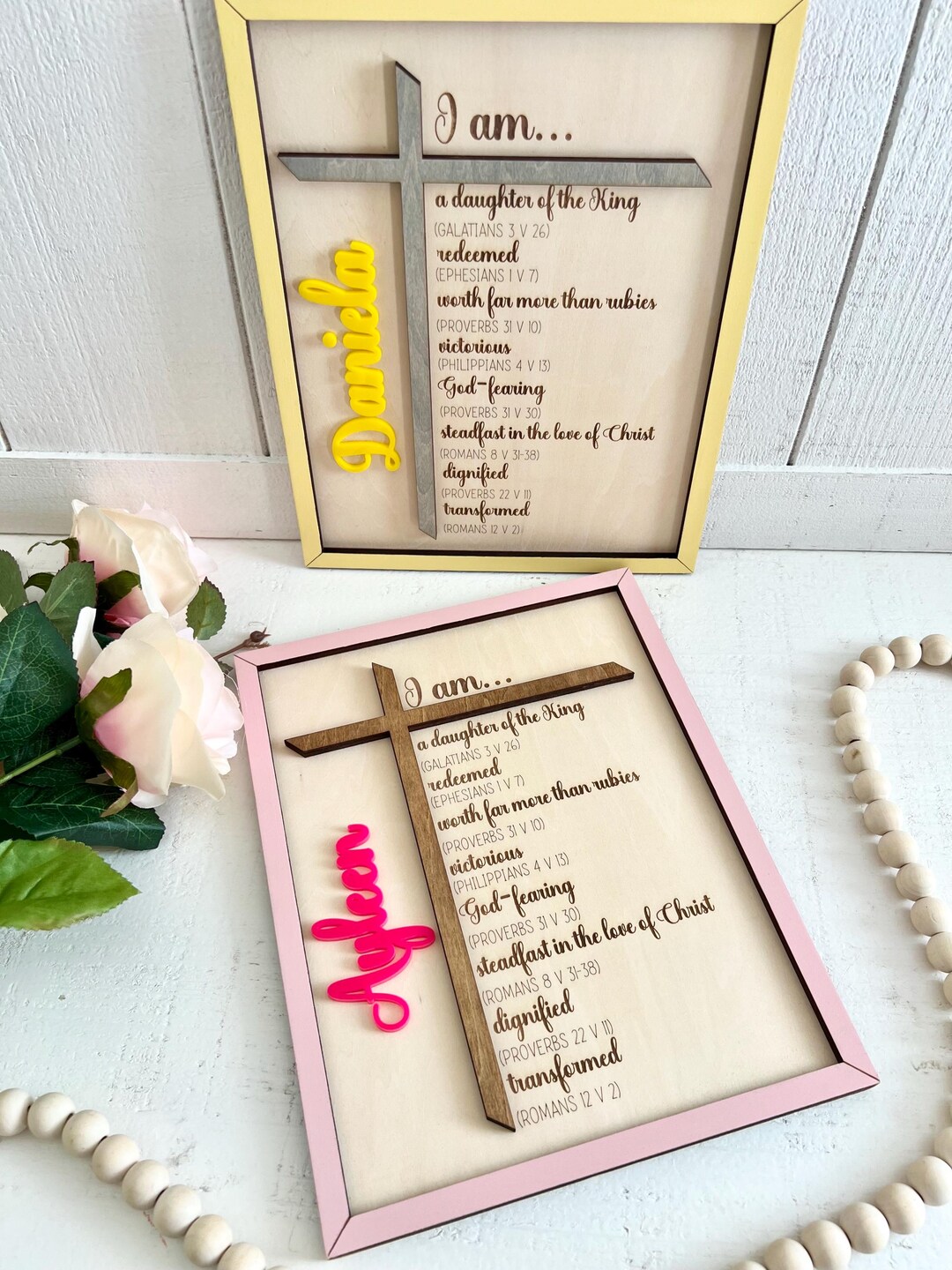 I Am Affirmation Frame for Kids - Religious Gift for Children - Bible ...