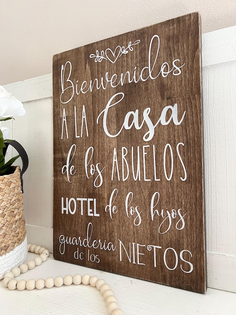 Personalized Grandparent's House Wooden Sign: Abuelos Gift - Etsy