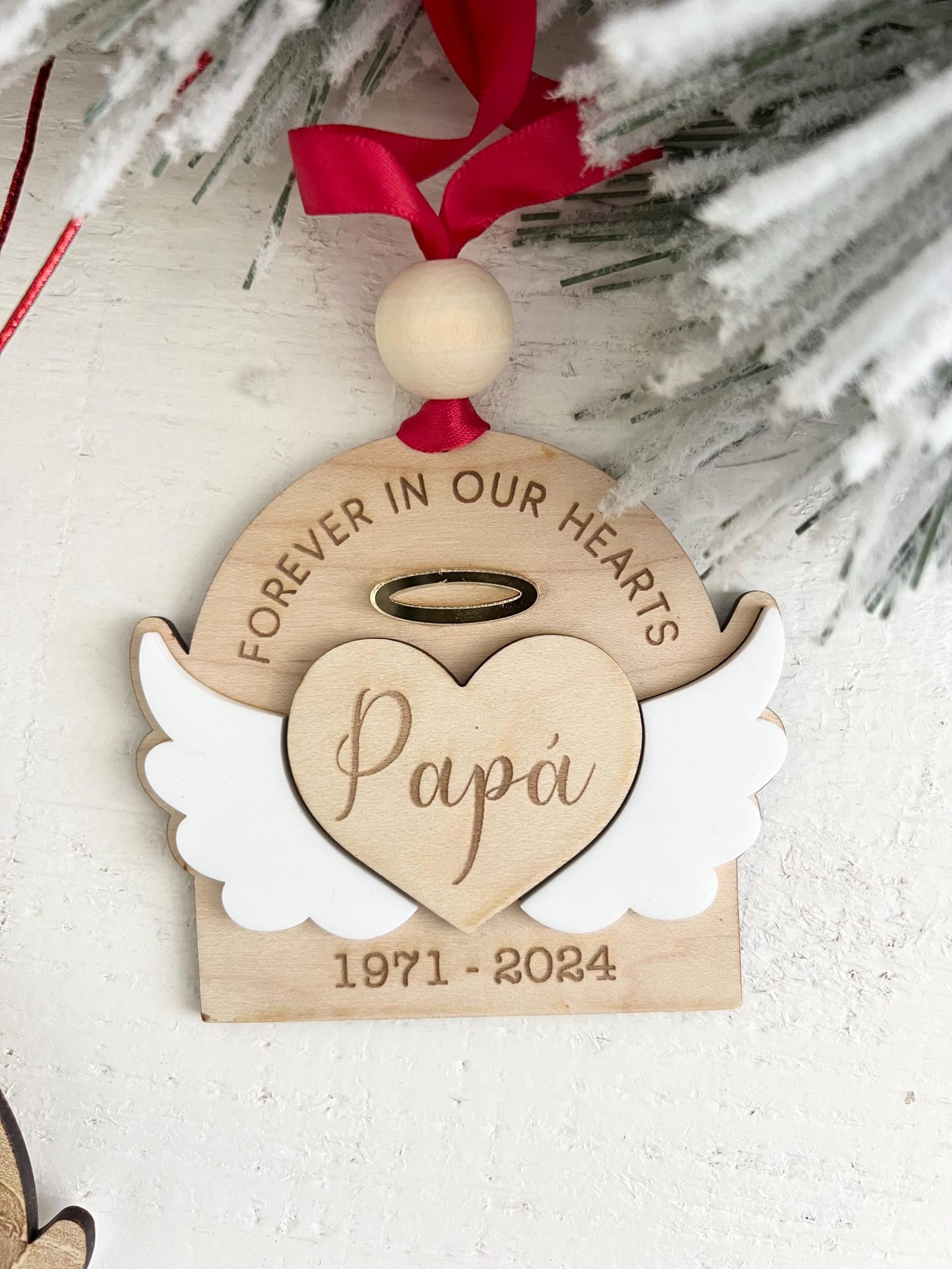 Custom Engraved Memorial Car Charm: Walnut Remembrance Ornament - Etsy