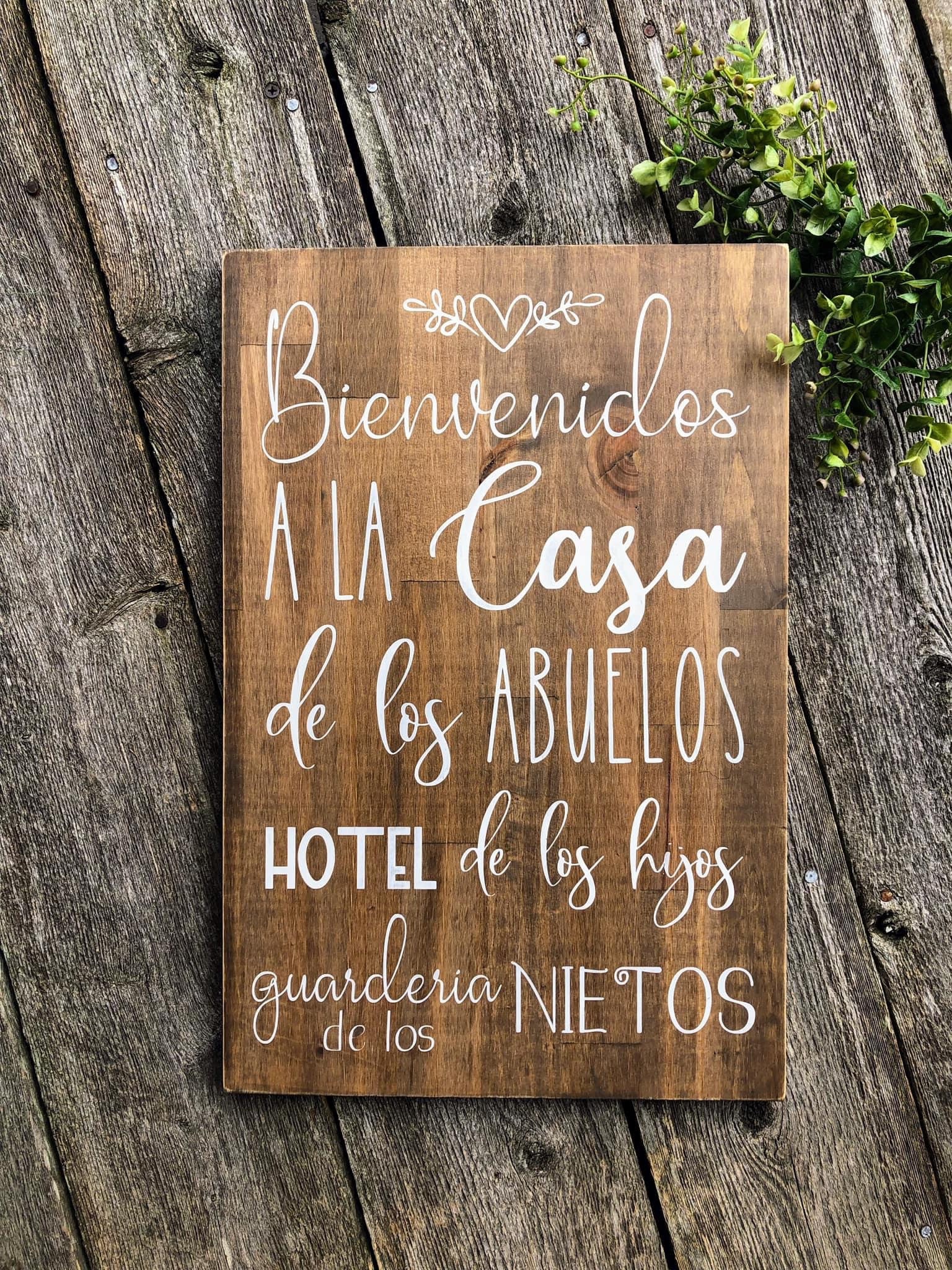 Personalized Grandparent's House Wooden Sign: Abuelos Gift - Etsy