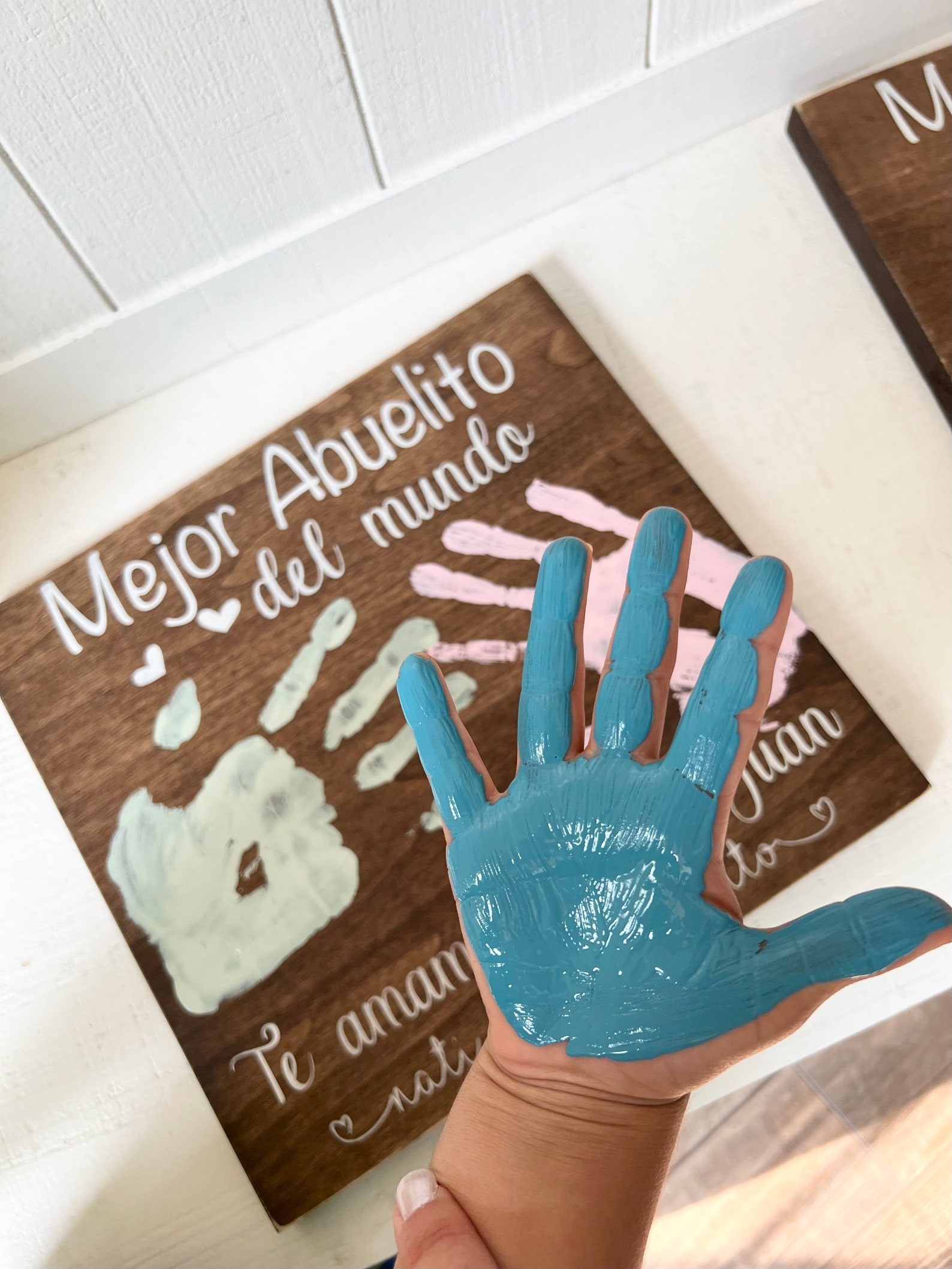 Personalized Grandkids Handprint Wood Sign: Abuelito/abuelita Gift - Etsy