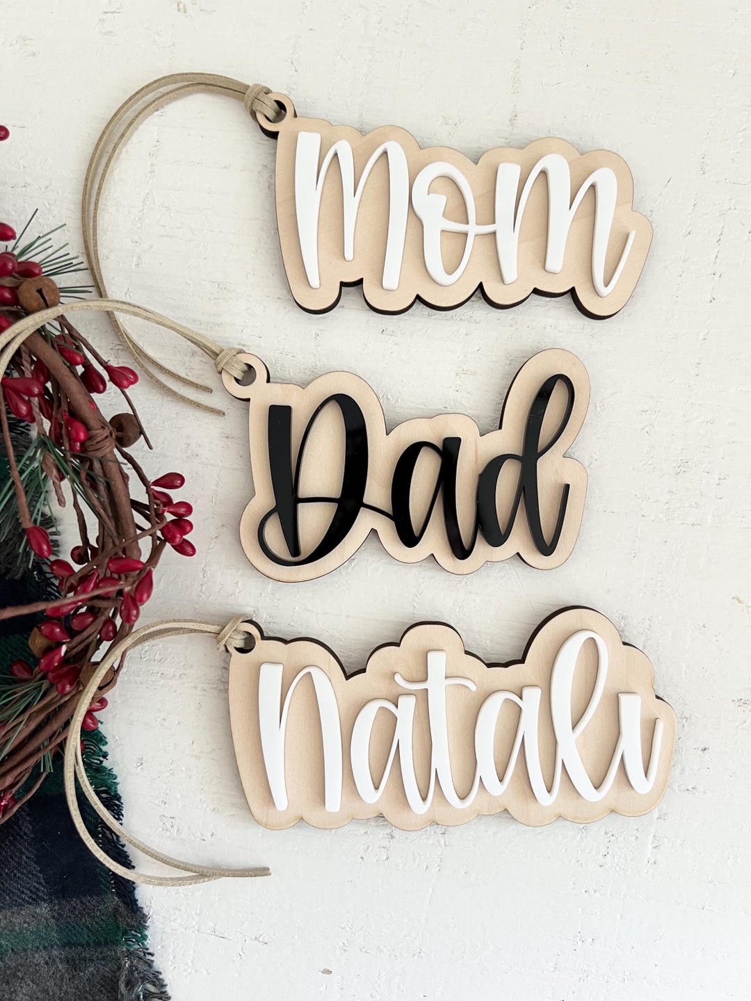 Personalized Christmas Name Tags Christmas Stocking Name Tags Wooden ...