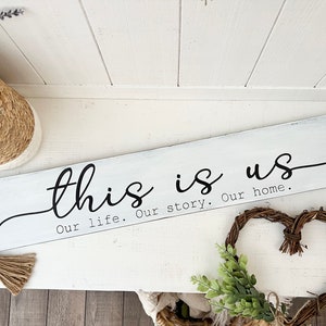 Hand Painted Family Wood Sign: Farmhouse Style Plaque (30”x5.5”) - Etsy
