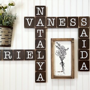 Scrabble Letter Tiles: Painted Wood Blocks, Wall Gallery Decor - Etsy