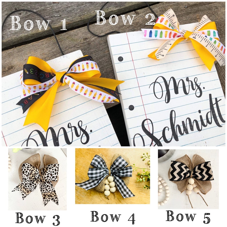 Personalized Teacher Name Sign: Notebook Paper Classroom Door Hanger - Etsy