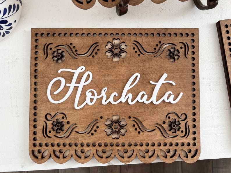Aguas Frescas Wood Signs: Papel Picado Agua Fresca Signs, Horchata ...