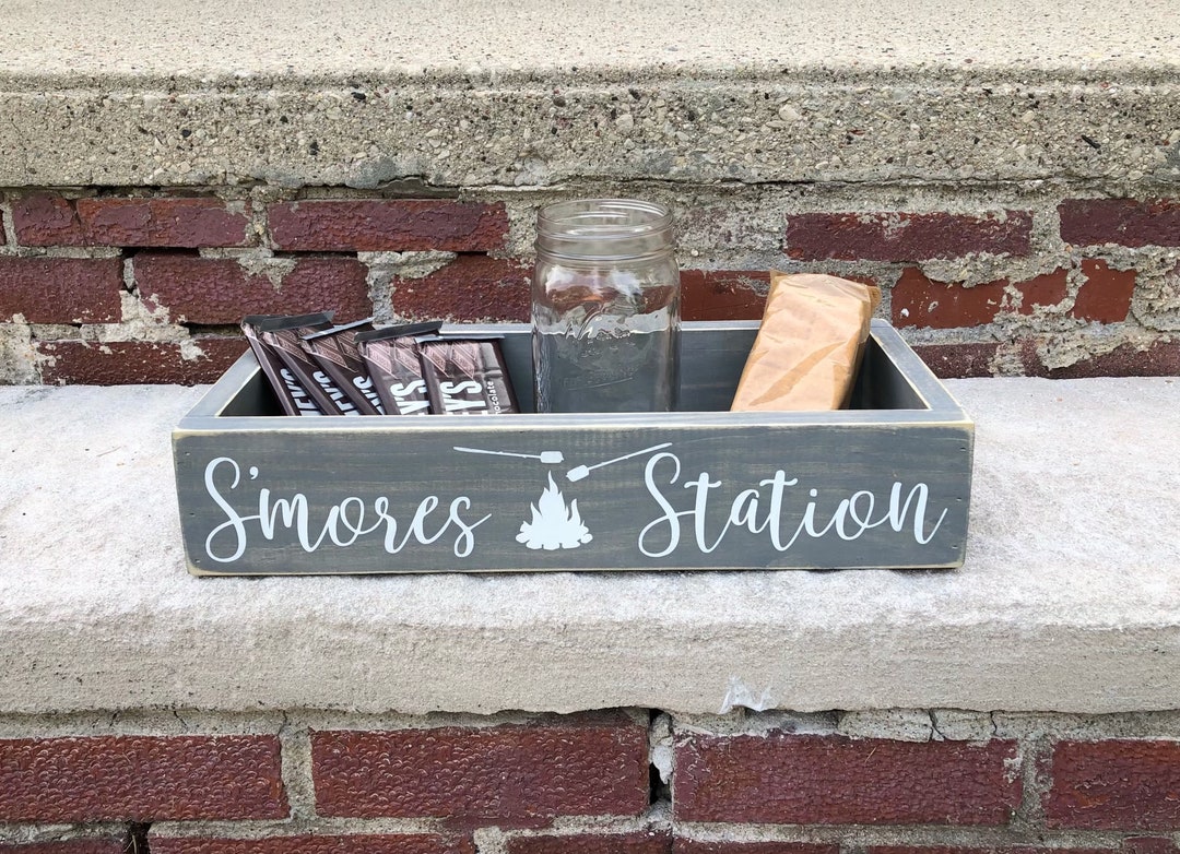 S’mores Station Wood Box | S’mores Storage Box | Camping Storage Box ...