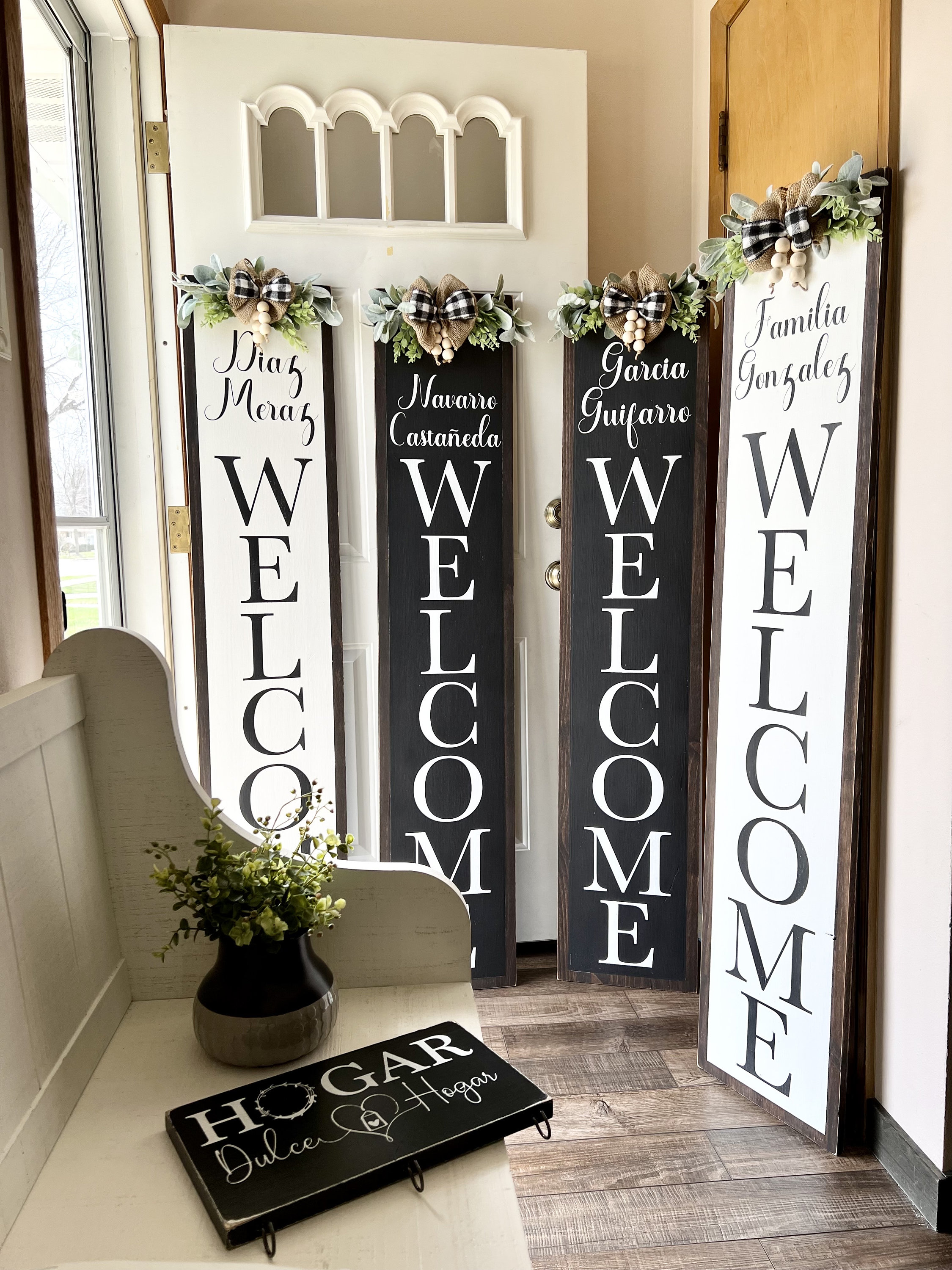 Personalized Welcome Porch Sign Entryway Family Name Sign - Etsy