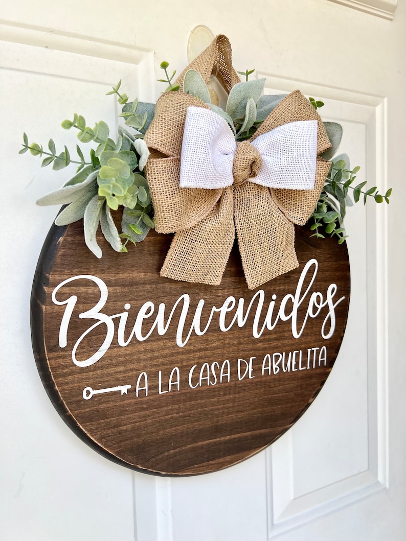 Spanish Welcome Door Hanger Bienvenidos A La Casa De - Etsy