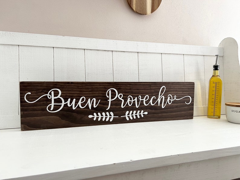 Buen Provecho Wood Sign: Spanish Kitchen Decor, Gift for Mom - Etsy