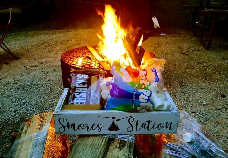 Smores Station Wood Box Smores Storage Box Camping - Etsy