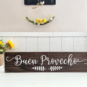Buen Provecho Wood Sign: Spanish Kitchen Decor, Gift for Mom - Etsy