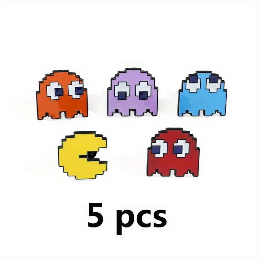 Pac-man Game Pins 5 Piece Set - Etsy