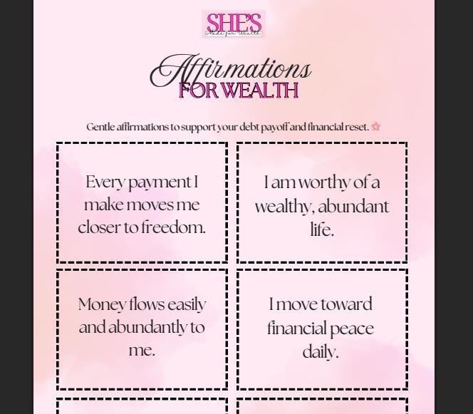 Wealth Affirmation Cards | Printable & Digital | Money Mindset Reset ...