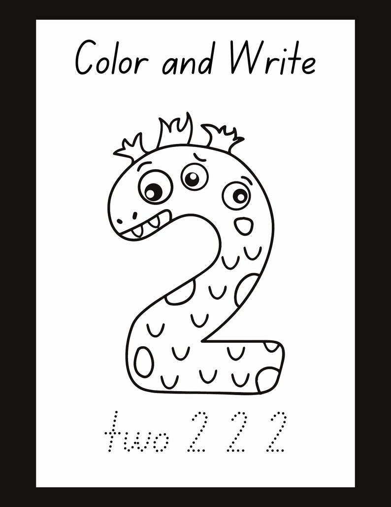 Animal Number Worksheet (color & Write) 0-9 - Etsy