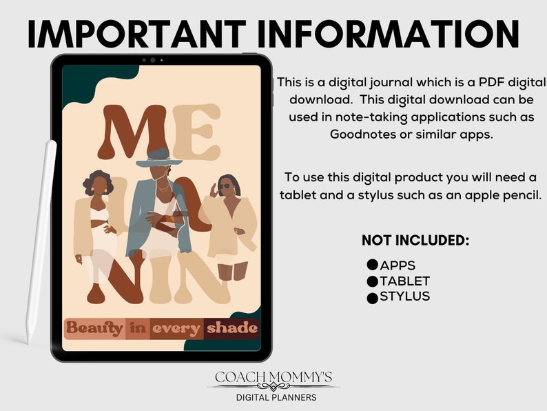 Digital Undated Melanin Beauty Daily Journal - Etsy
