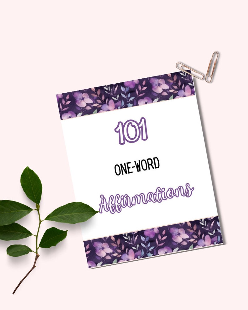 101 One-word Affirmations, Affirmation Cards, Affirmation Journal, Printable Affirmation ...