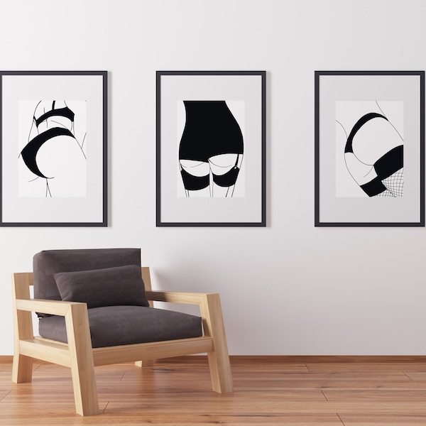 Sexy Lady in Lingerie Artwork - Etsy UK