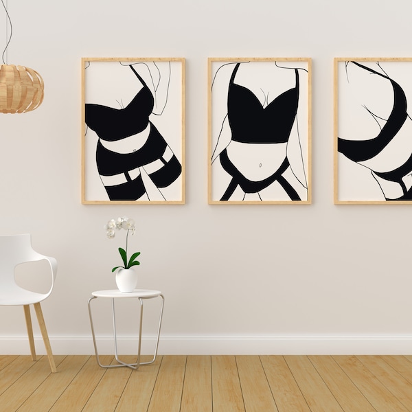 Sexy Lady in Lingerie Artwork - Etsy UK