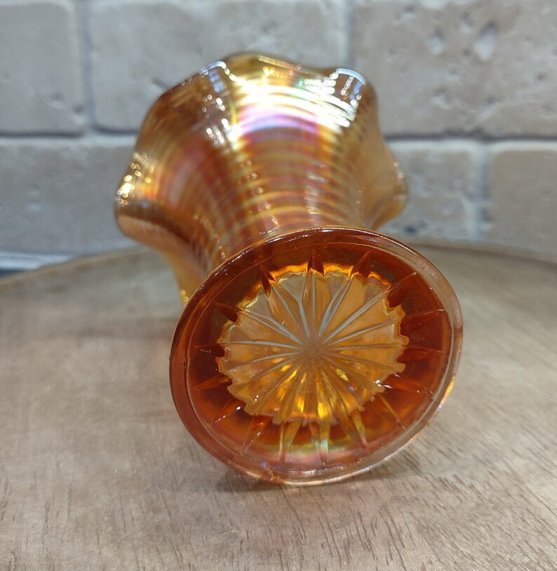 Antique Imperial Glass Marigold Carnival Glass Swung Vase Ripple ...