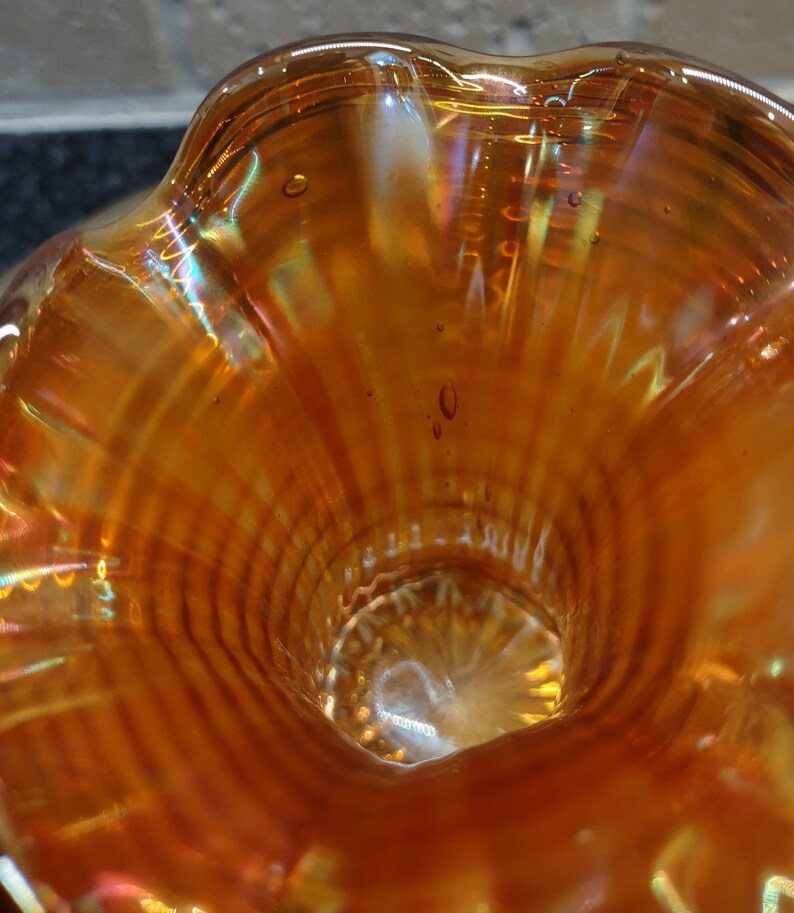 Antique Imperial Glass Marigold Carnival Glass Swung Vase Ripple ...