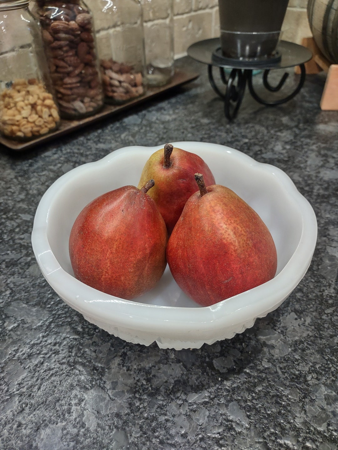 Vintage Milk Glass Bowl Mckee Glass Company Toltec Pattern - Etsy