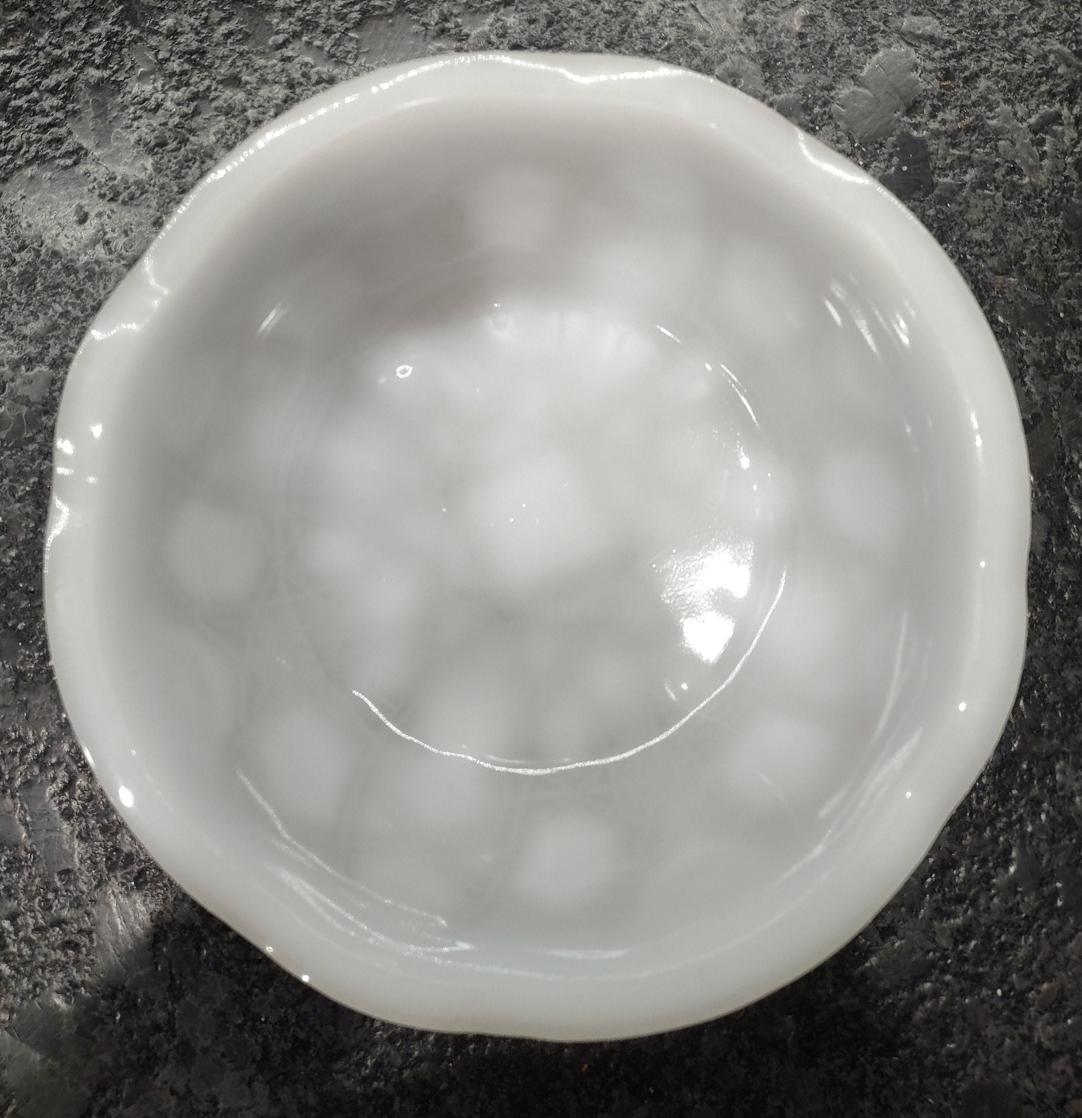 Vintage Milk Glass Bowl Mckee Glass Company Toltec Pattern - Etsy