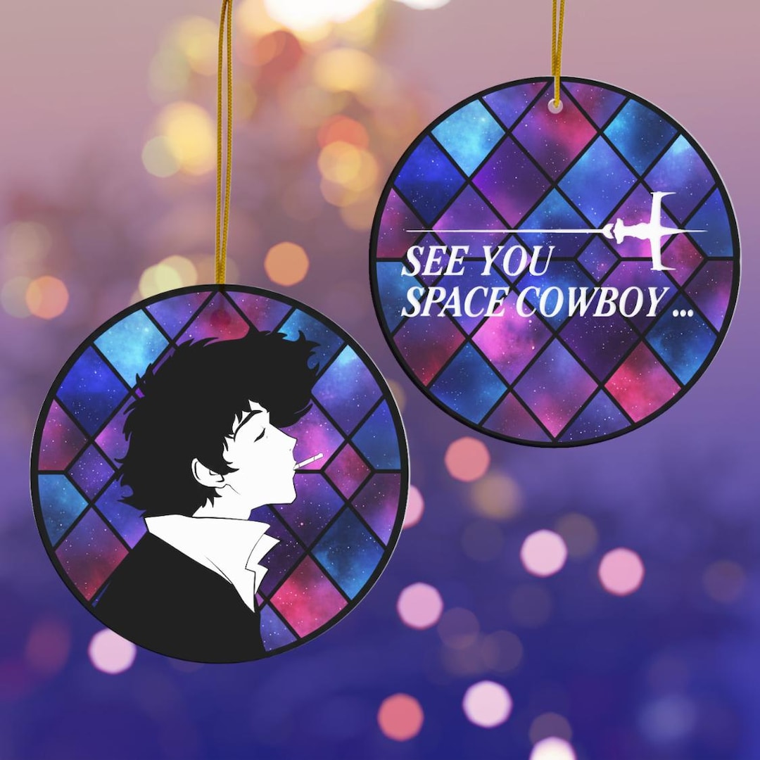 Galaxy Stained Glass Ornament Double-sided Space Cowboy Design - Etsy