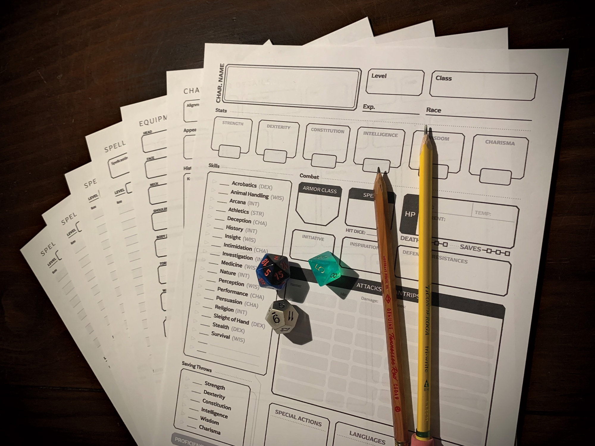 All-in-one D&D Character Sheet - Complete With Equipment Diagram and ...